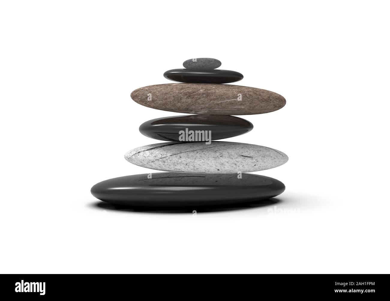 Yoga Stone on Isolated White Background, 3D Rendering Stock Photo - Alamy