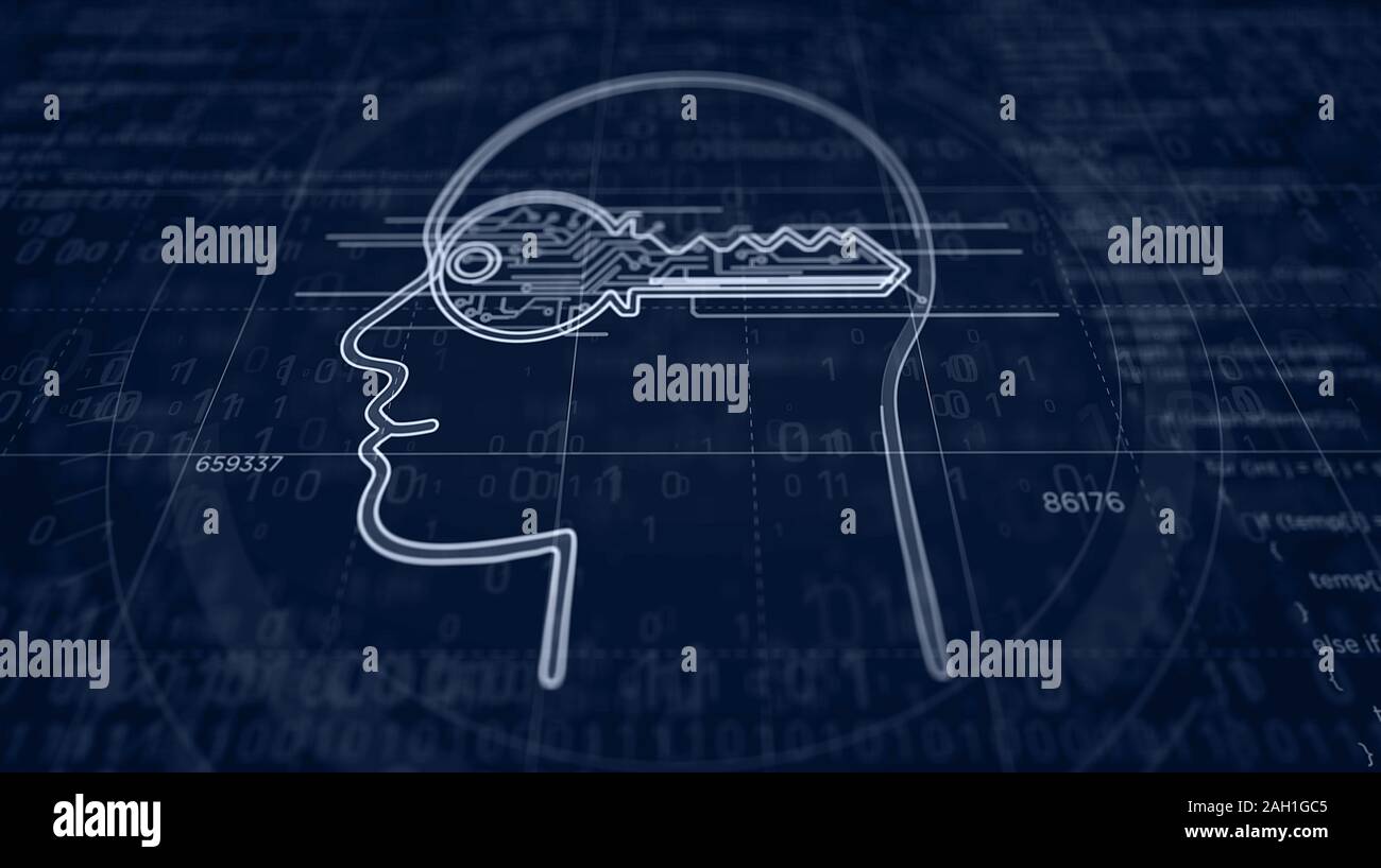 Cyber privacy project creating. Abstract concept of encryption, implant ...