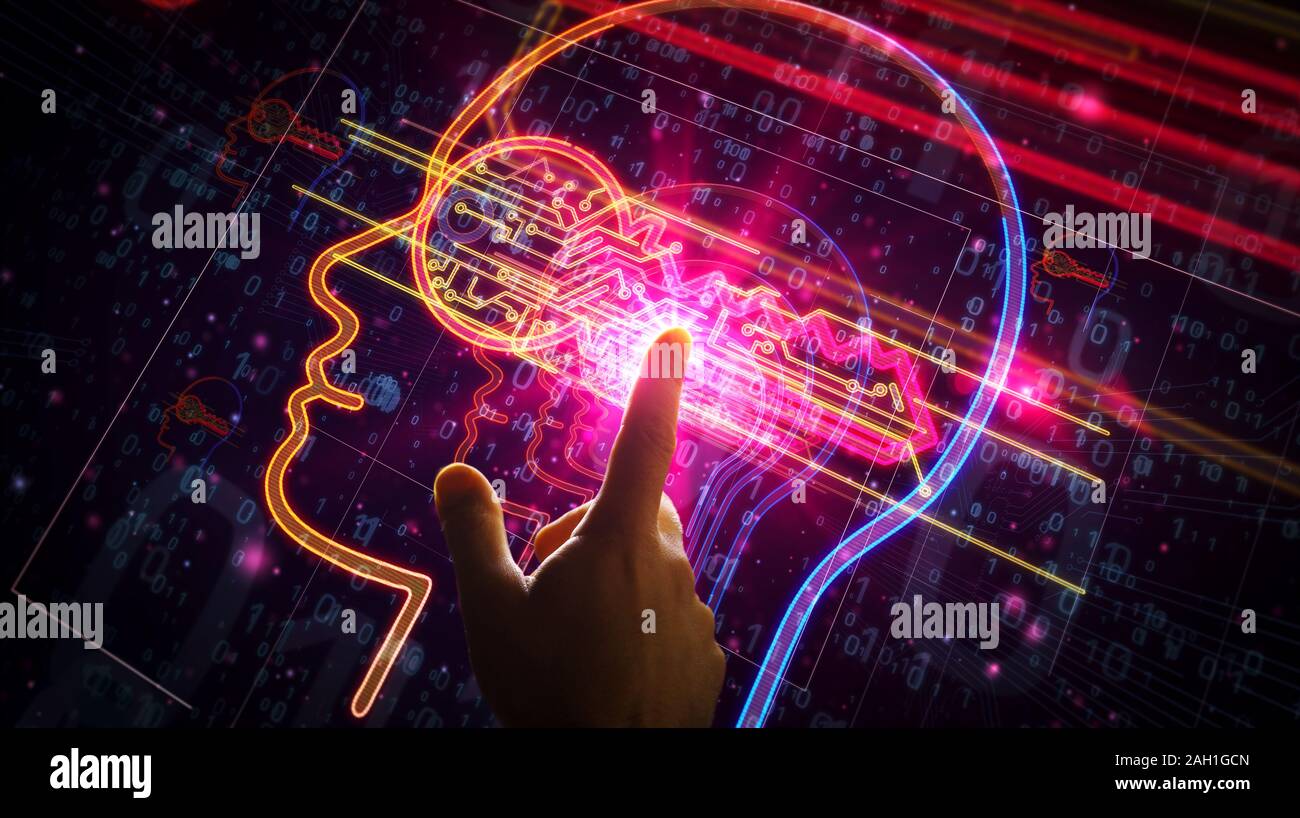 Futuristic Cyber Privacy Key In Head 3d Rendering Illustration 3083