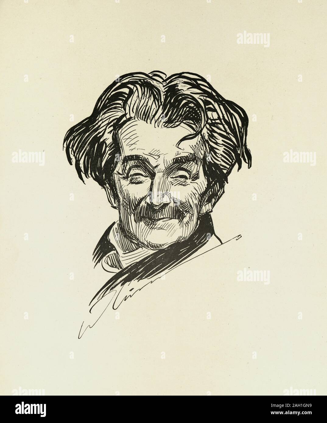 A Widow And Her Friends, Charles Dana Gibson. Sketch of a smiling ...