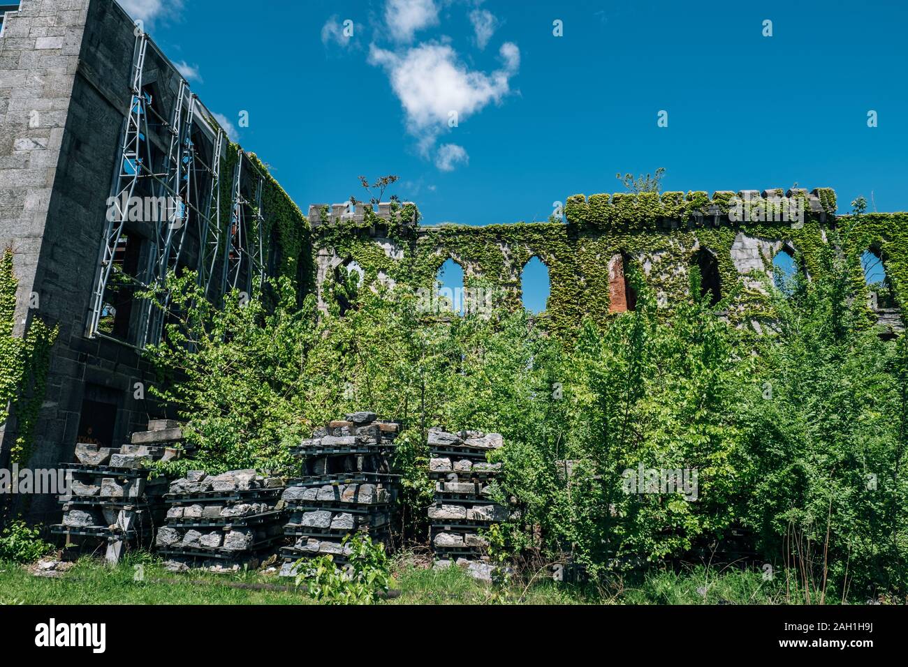 New York City - USA - May 15 2019: Roosevelt Island Smallpox Hospital ...
