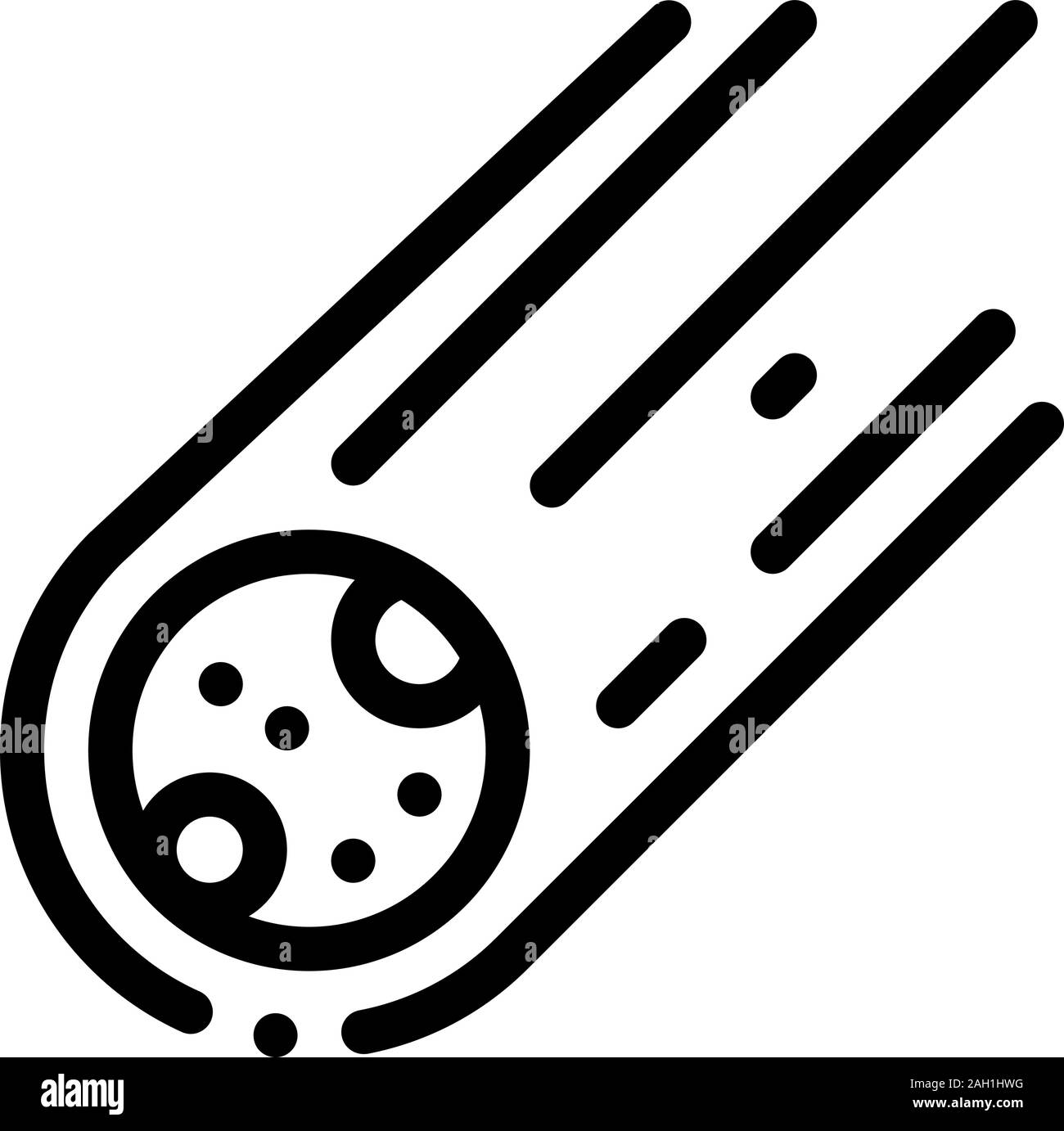 Falling Meteorite Sphere Icon Outline Illustration Stock Vector Image ...