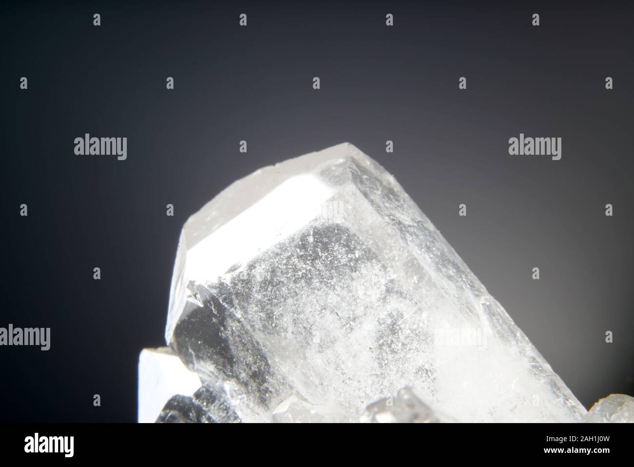 Quartz also called deep quartz with mineral inclusions in the studio in ...