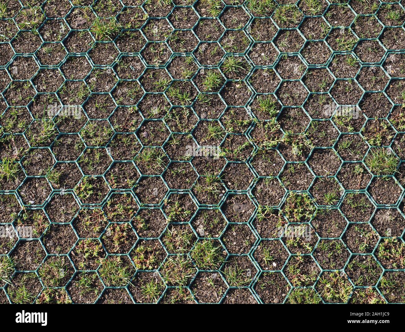 lawn protection mesh for car parking lot Stock Photo - Alamy