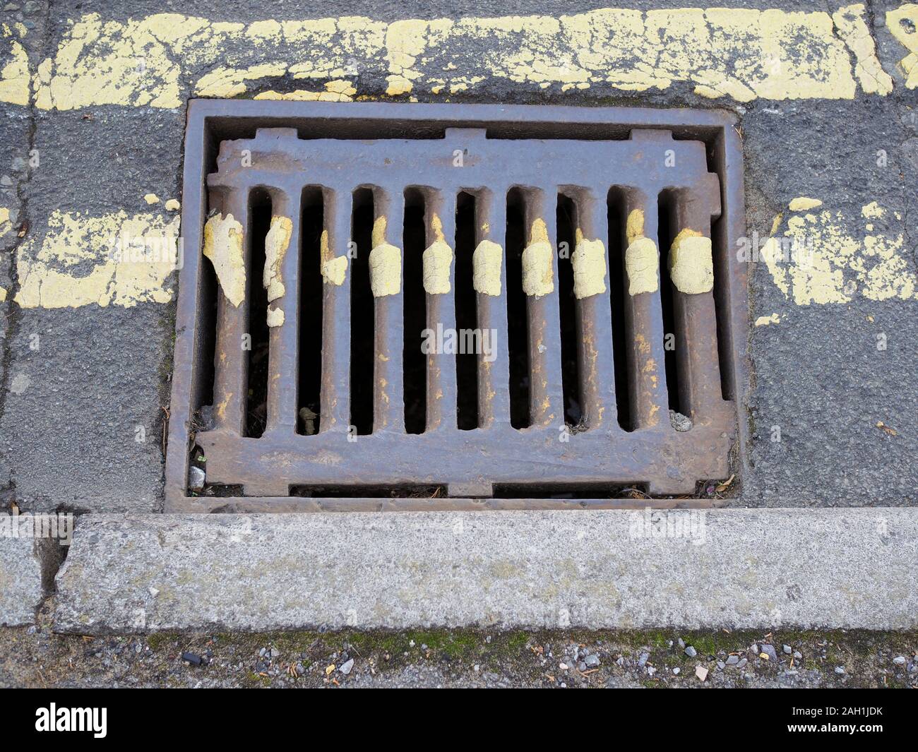 detail of a manhole in the street Stock Photo - Alamy