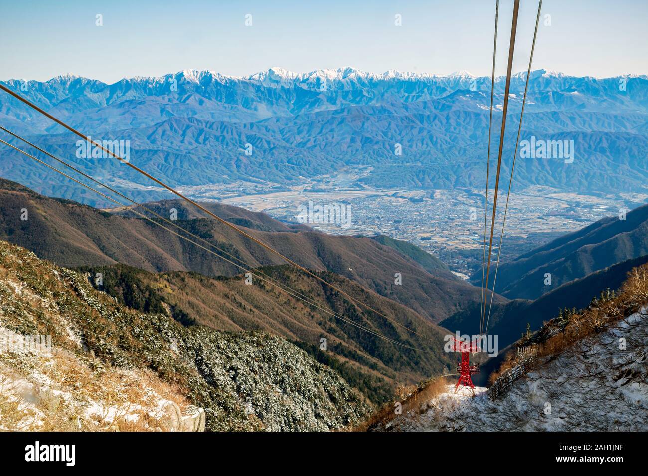 Viewing the Japanese Alps, a series of mountain ranges in Japan which ...