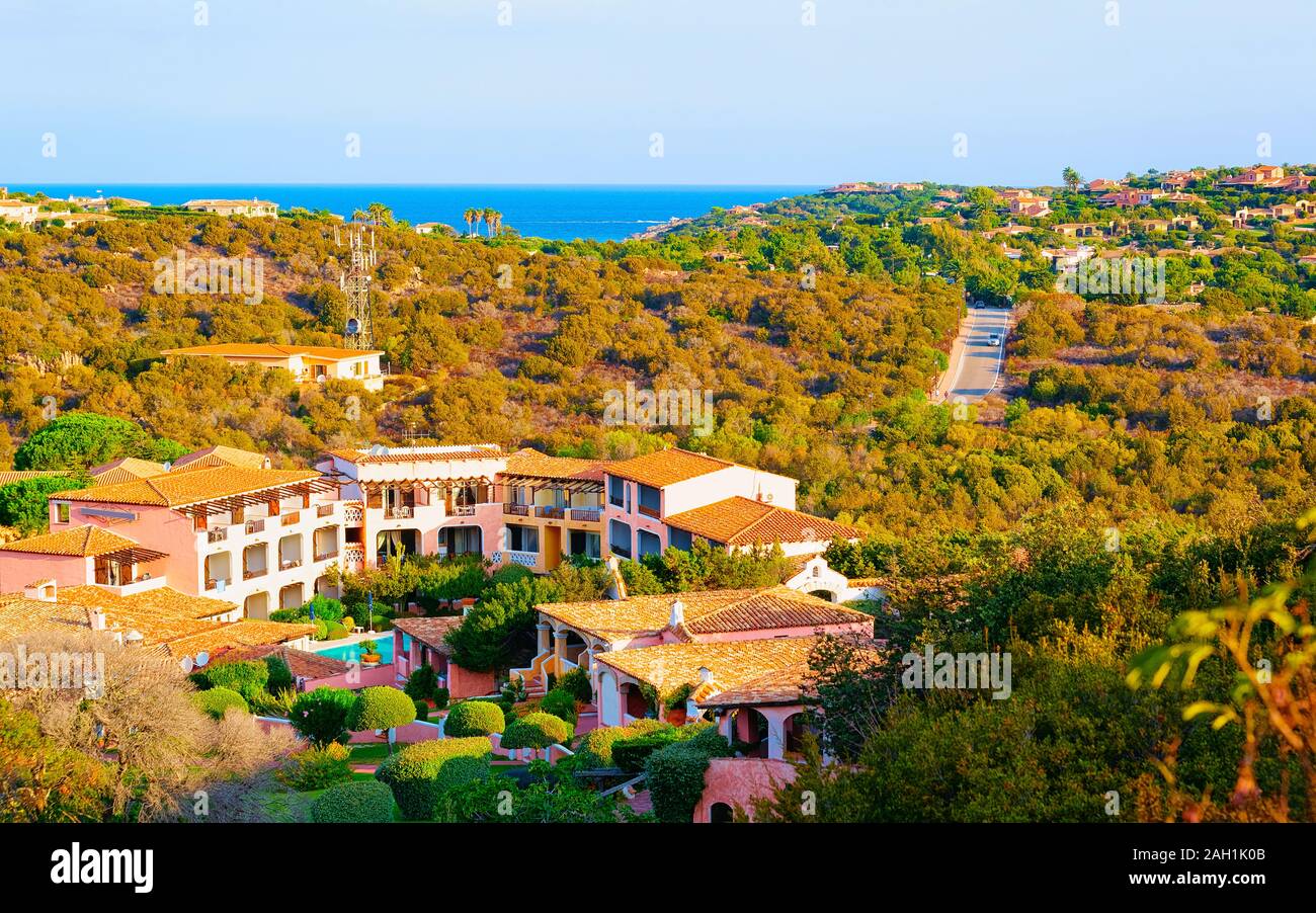 Modern residential house complex Porto Cervo luxury resort reflex Stock ...