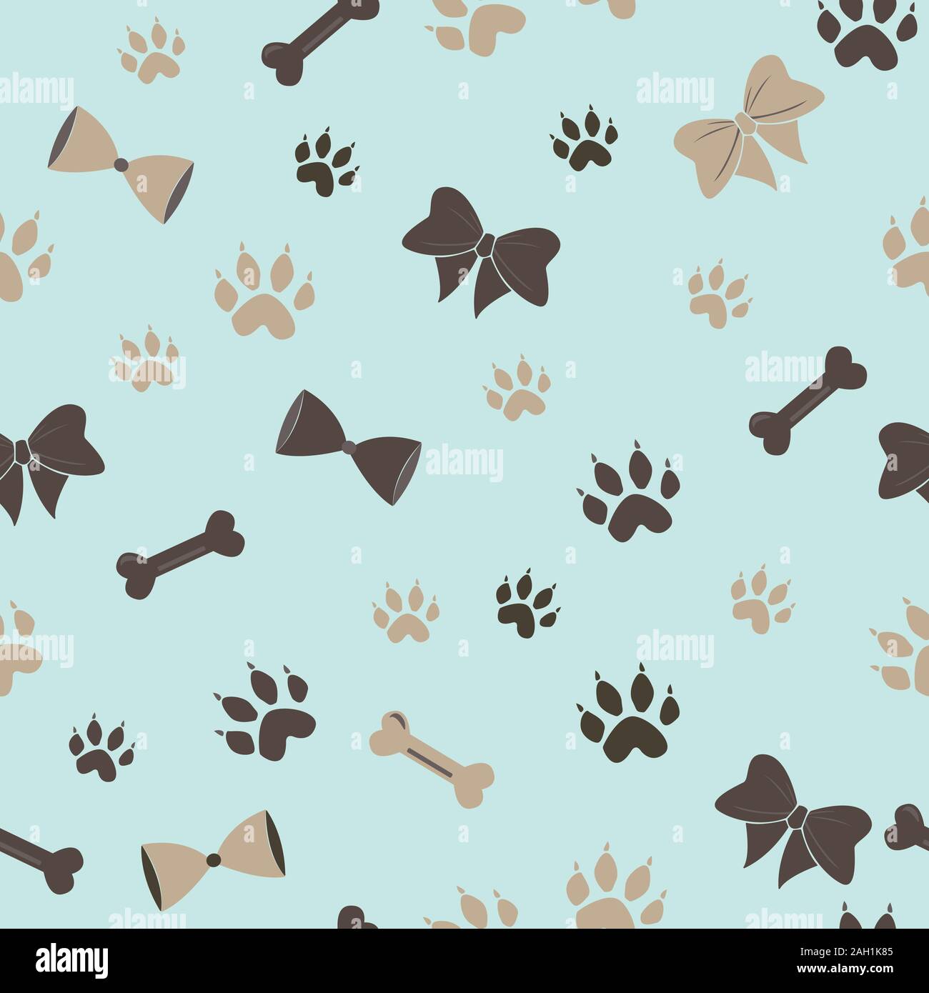 Seamless Dog Paw Pattern. Vector Illustration Stock Vector Image & Art ...