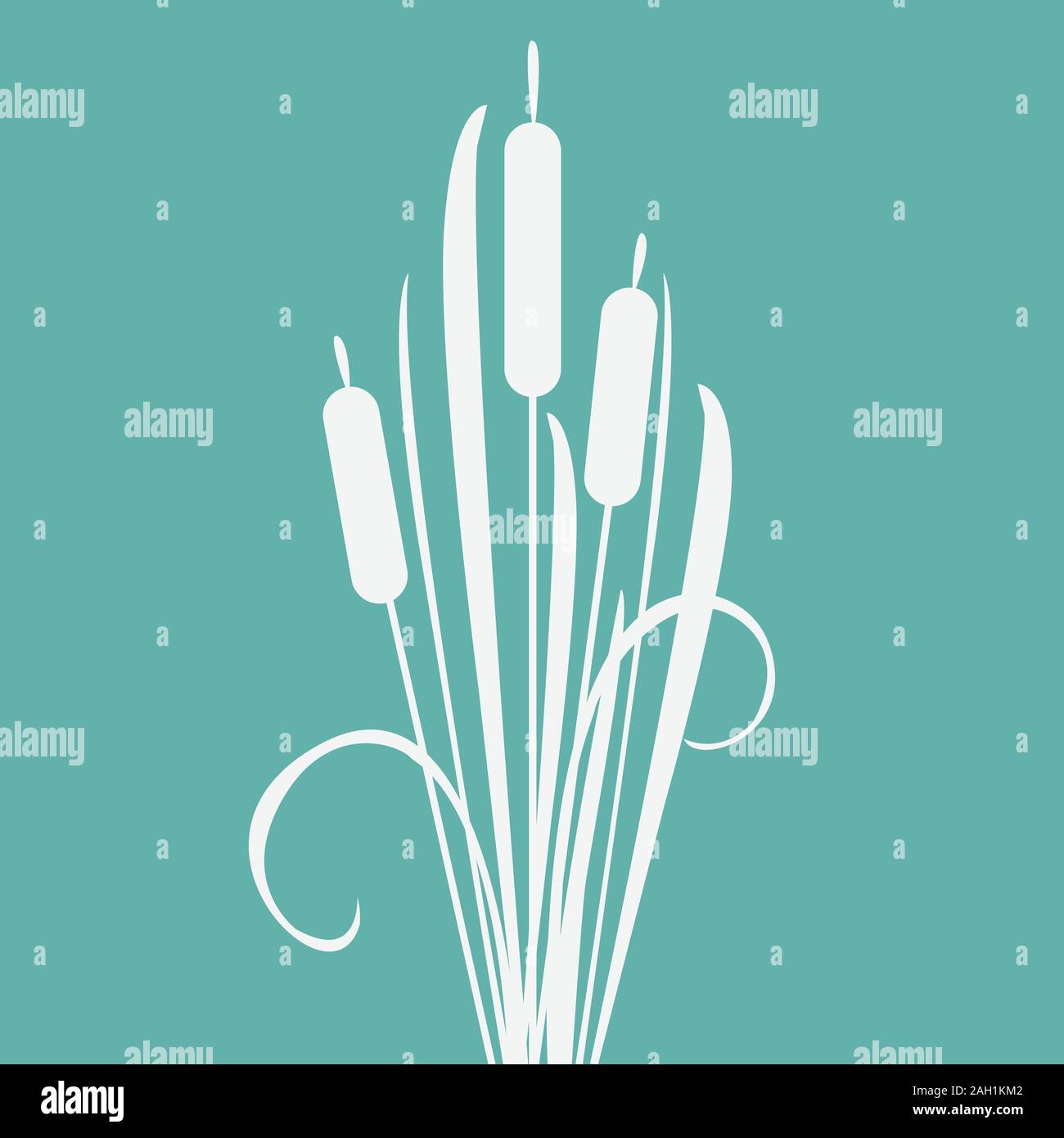 Silhouette of Reed Bush. Vector Illustration Stock Vector Image & Art ...