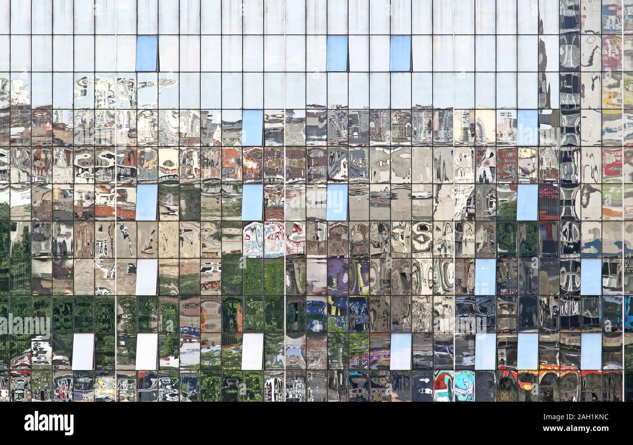 Glass Reflection at Modern Building Facade Stock Photo - Alamy
