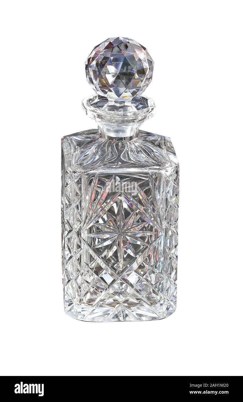 Crystal Bottle For Alcohol Drinks Isolated Stock Photo - Alamy