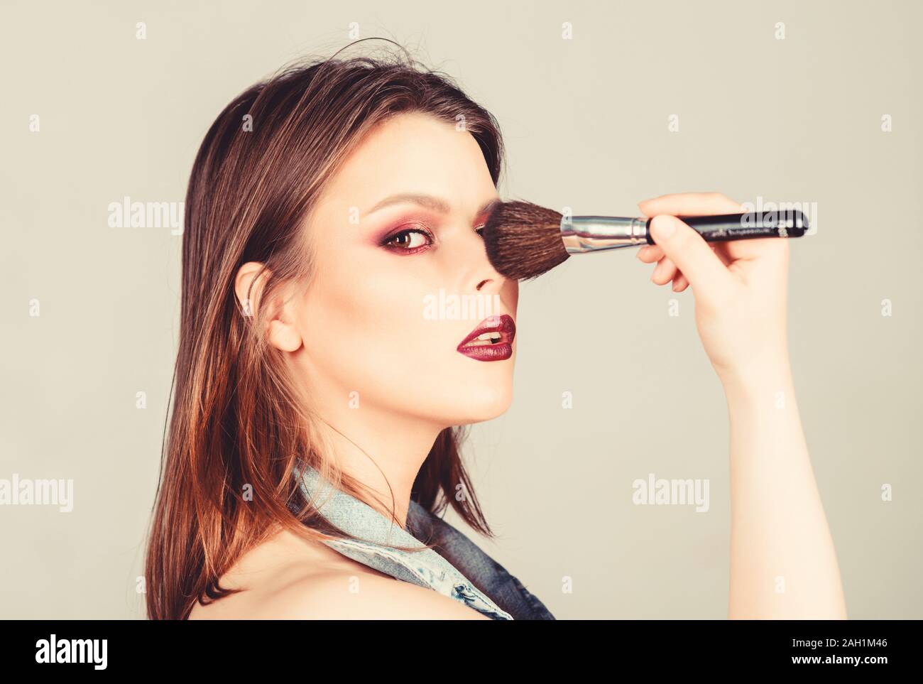 Professional makeup supplies. Different brushes. Skin care. Makeup ...