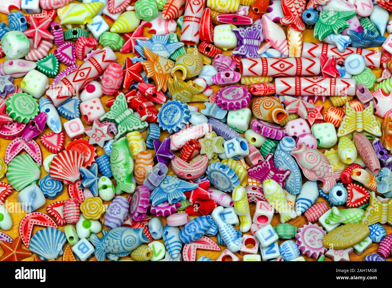 Multi Color Plastic Beads Variety Assortment Background Stock Photo - Alamy