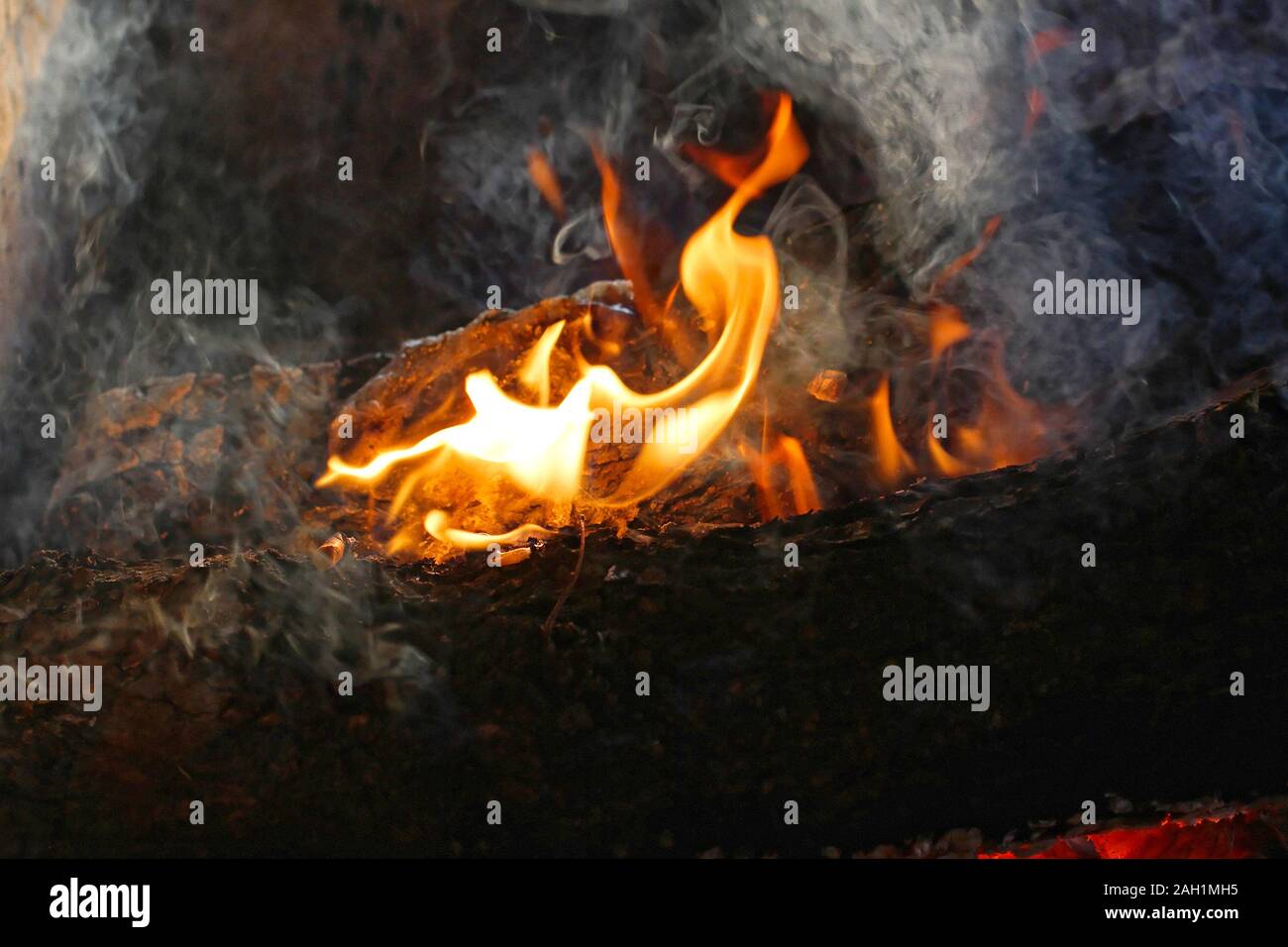 Carbon Monoxide Gases From Fire Stock Photo - Alamy