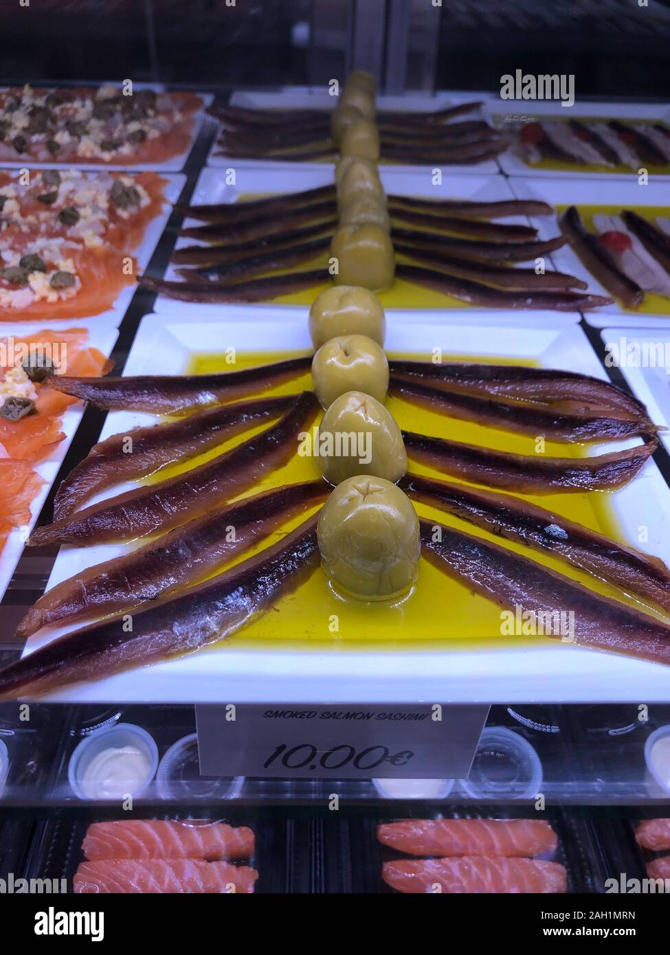 Tapas on display in a restaurant, Madrid, Spain Stock Photo - Alamy