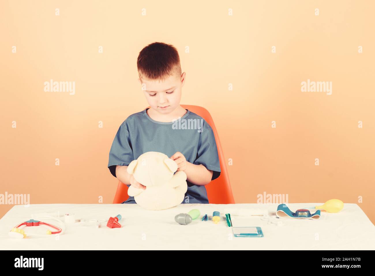 Medical education. Boy cute child future doctor career. Health care ...