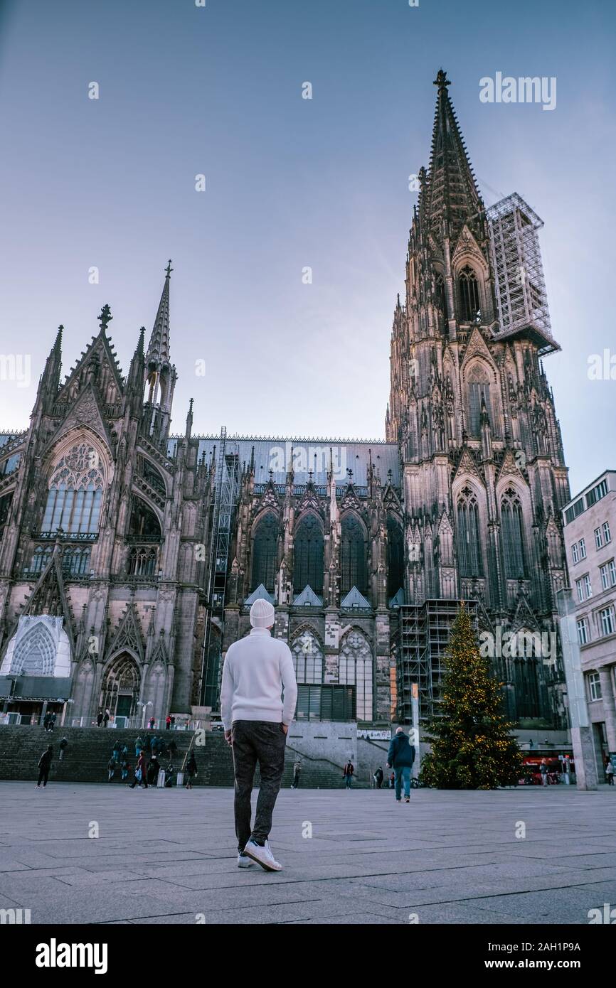 young men visit the city of Cologne Germany Stock Photo - Alamy