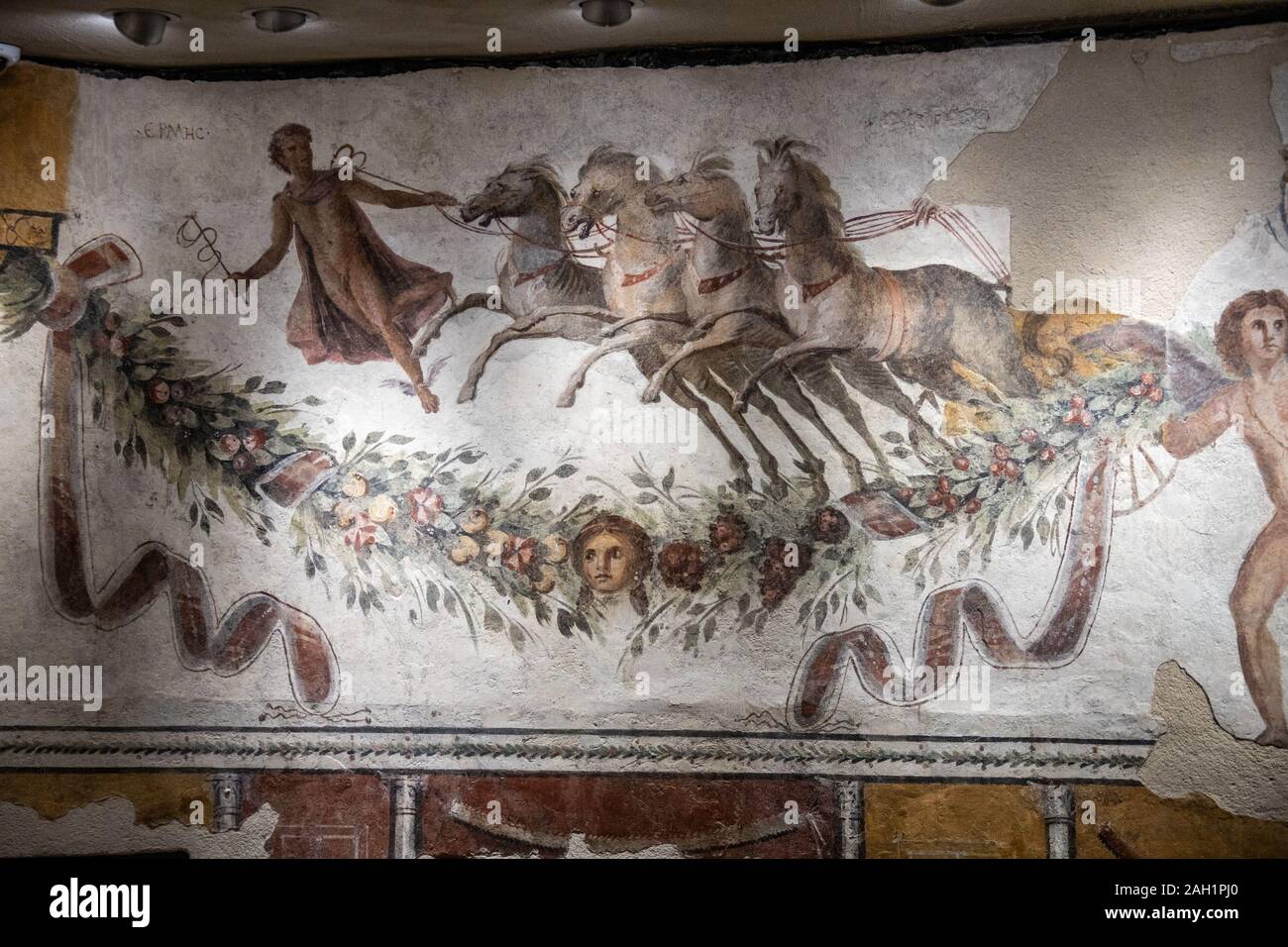 The abduction of Proserpina Fresco, Tomb of Tyre, the National Museum ...