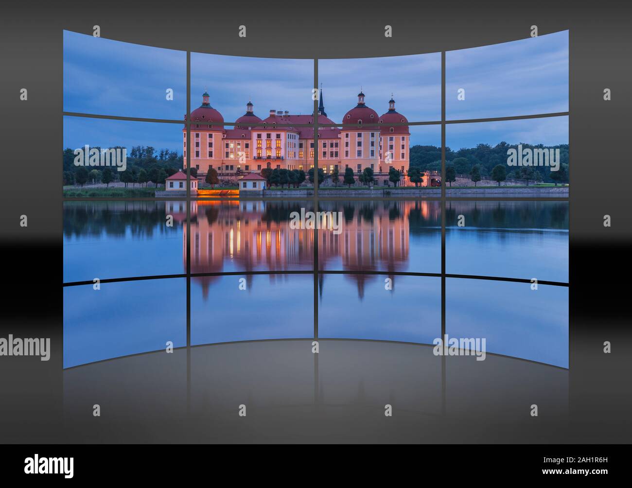 Moritzburg Castle, baroque hunting lodge from Saxonian King August the ...
