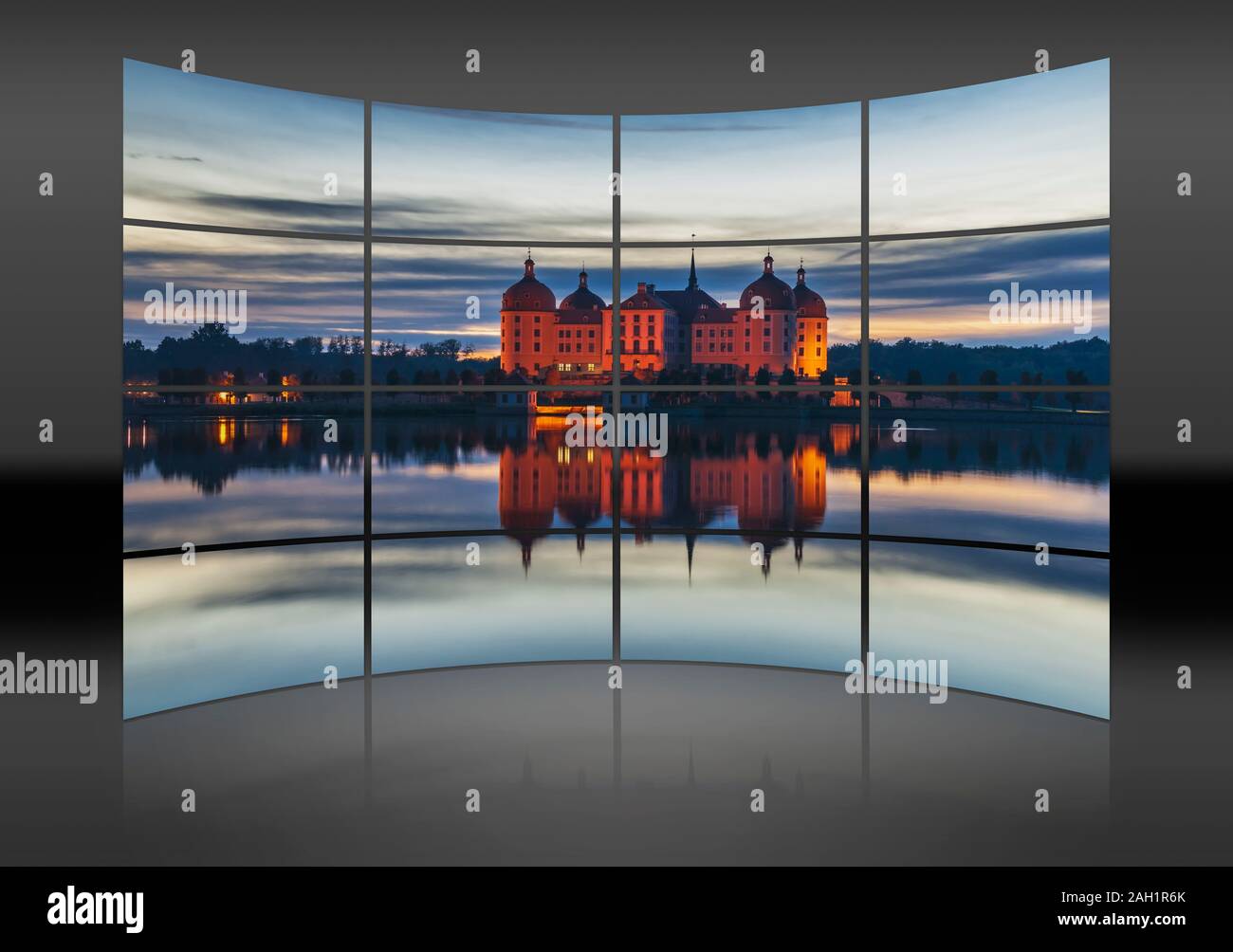 Moritzburg Castle, baroque hunting lodge from Saxonian King August the ...