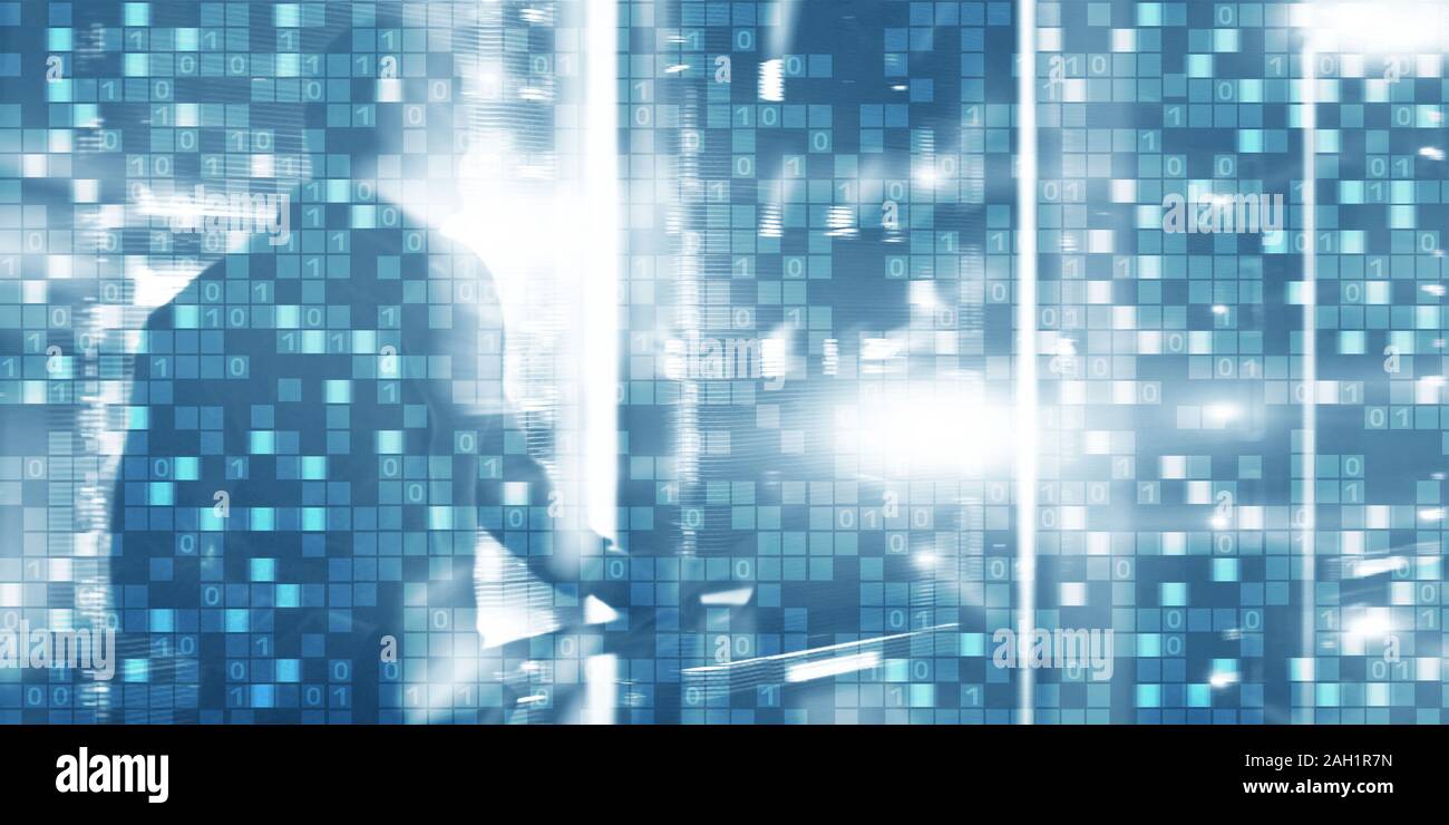 Digital background matrix information technology and internet concept ...