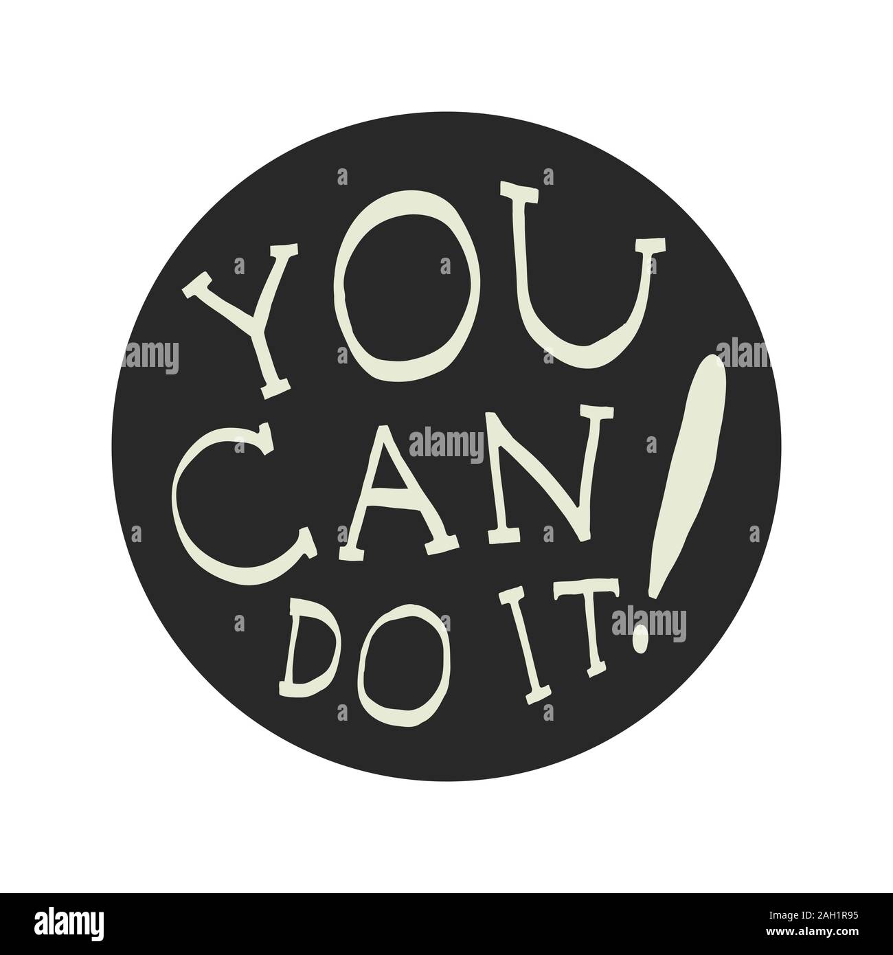 Sticker label with quote motivational text You can do it Stock Vector ...