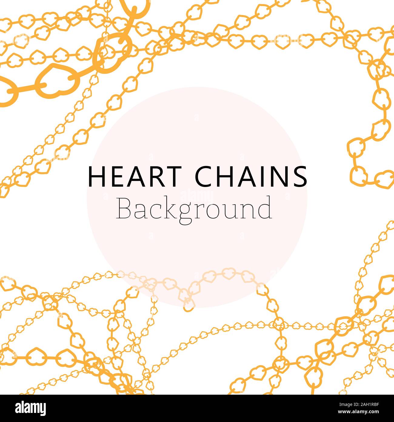 Abstract heart yellow chains background with text space vector. Elegant ...