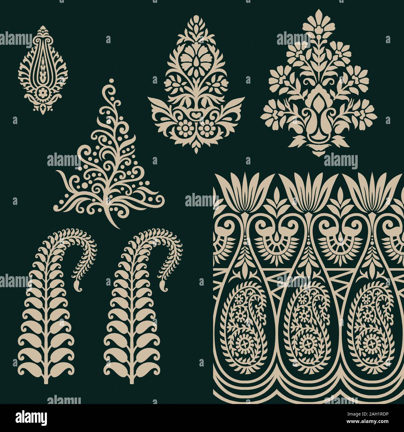 Indian traditional flower motif background Stock Photo - Alamy