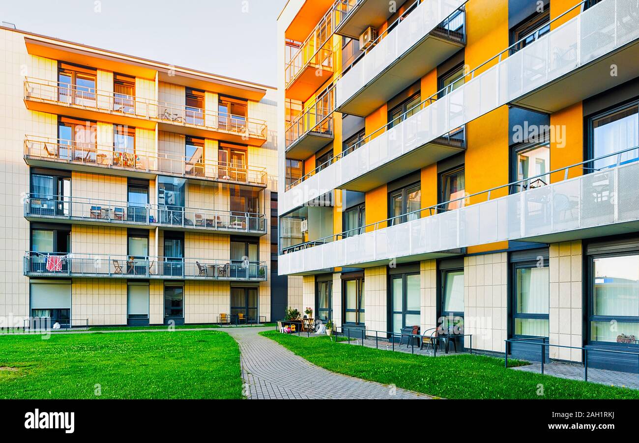 Modern residential buildings outdoor facilities hi-res stock ...