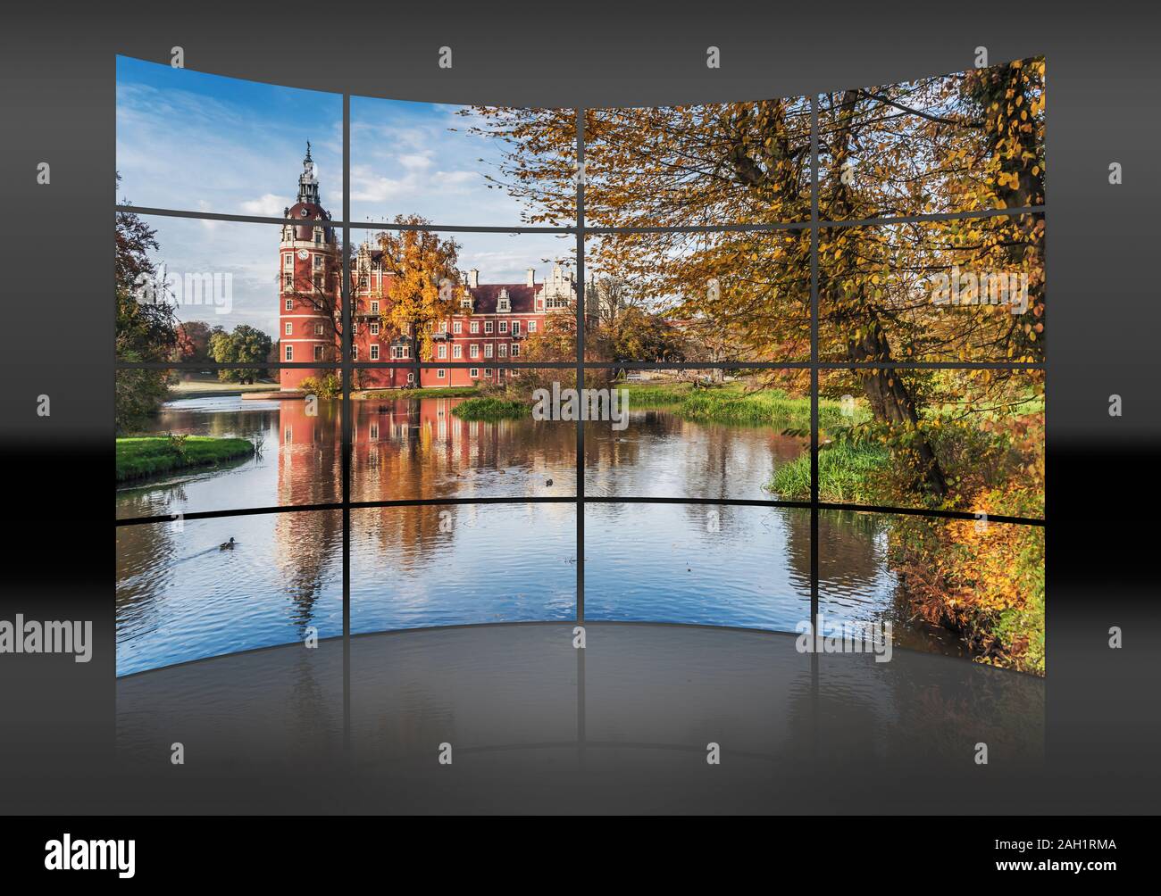 The New Schloss Muskau (Muskau Palace) is located in the Fuerst ...