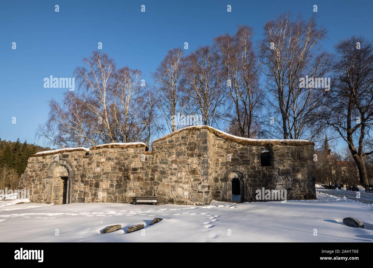 Bamble, Norway - March 17, 2018: St. Olav's Church ruins in Bamble ...