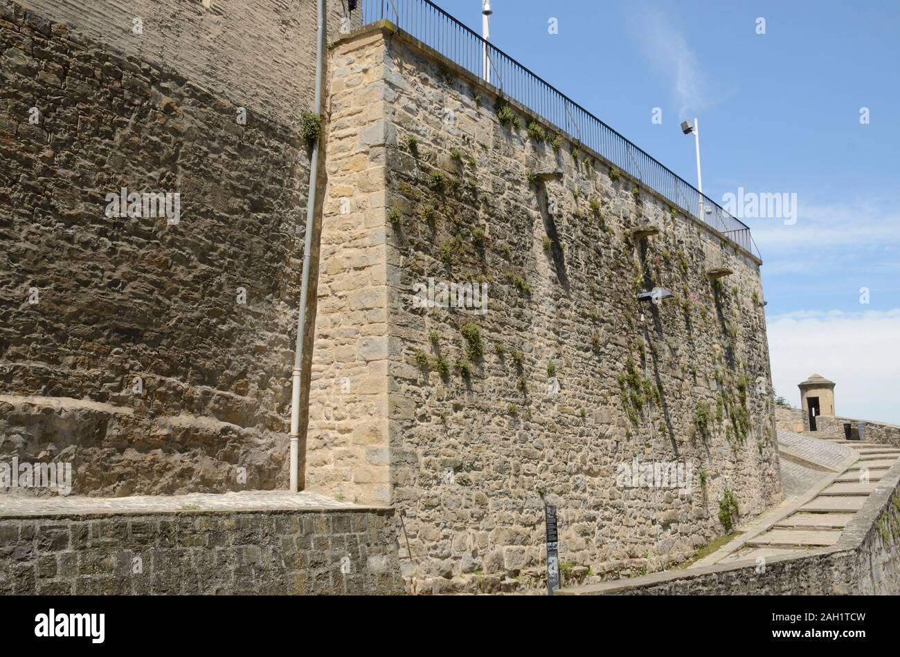 Medieval walls of Pamplona, the capital of the Navarre Community, Spain ...