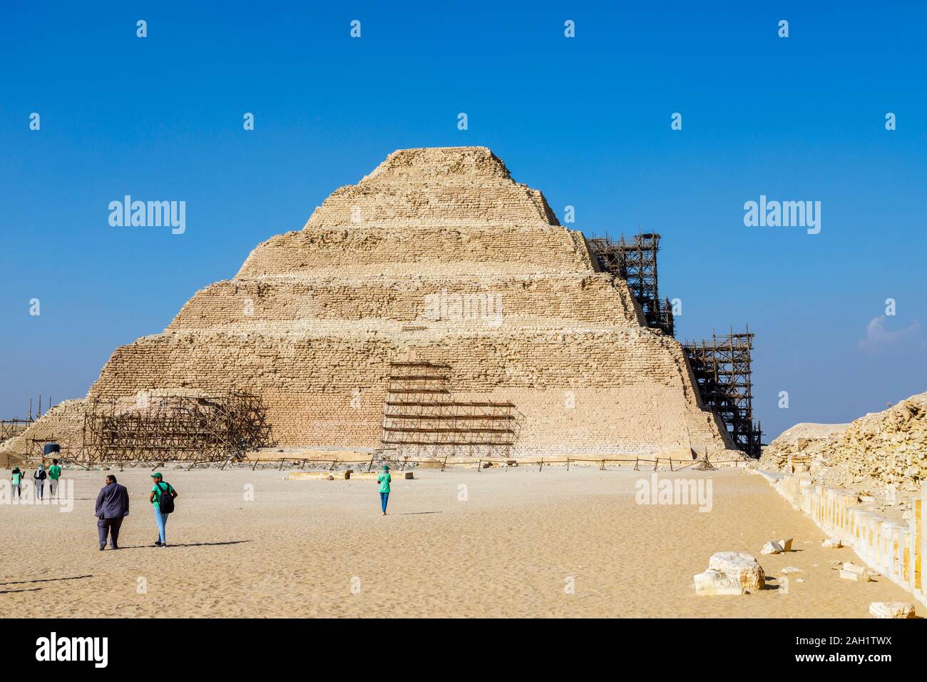 The iconic Step Pyramid of Djoser in Saqqara (or Sakkara), an ancient ...