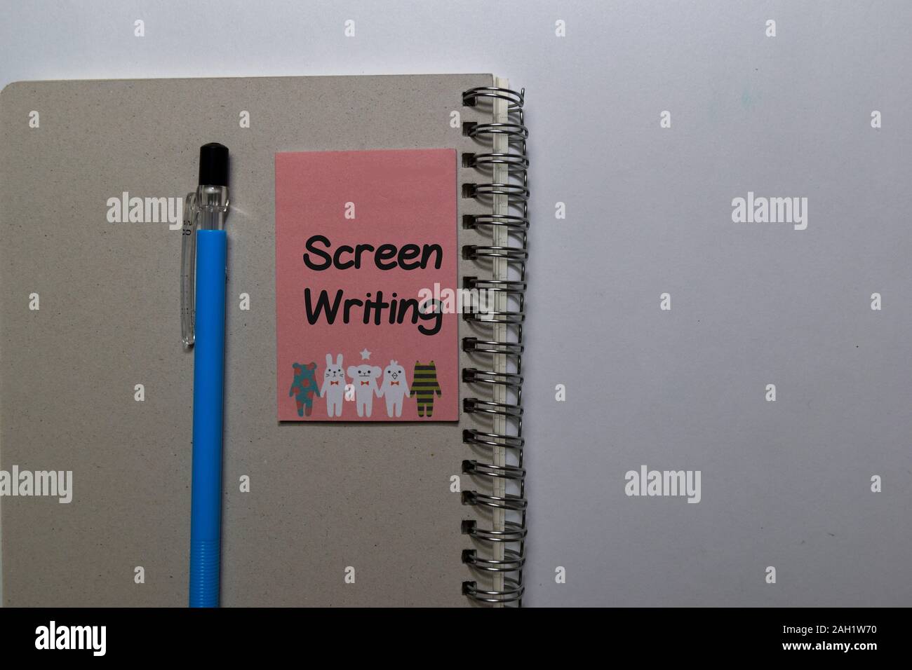 Screen Writing write on sticky note isolated on Office Desk Stock Photo ...