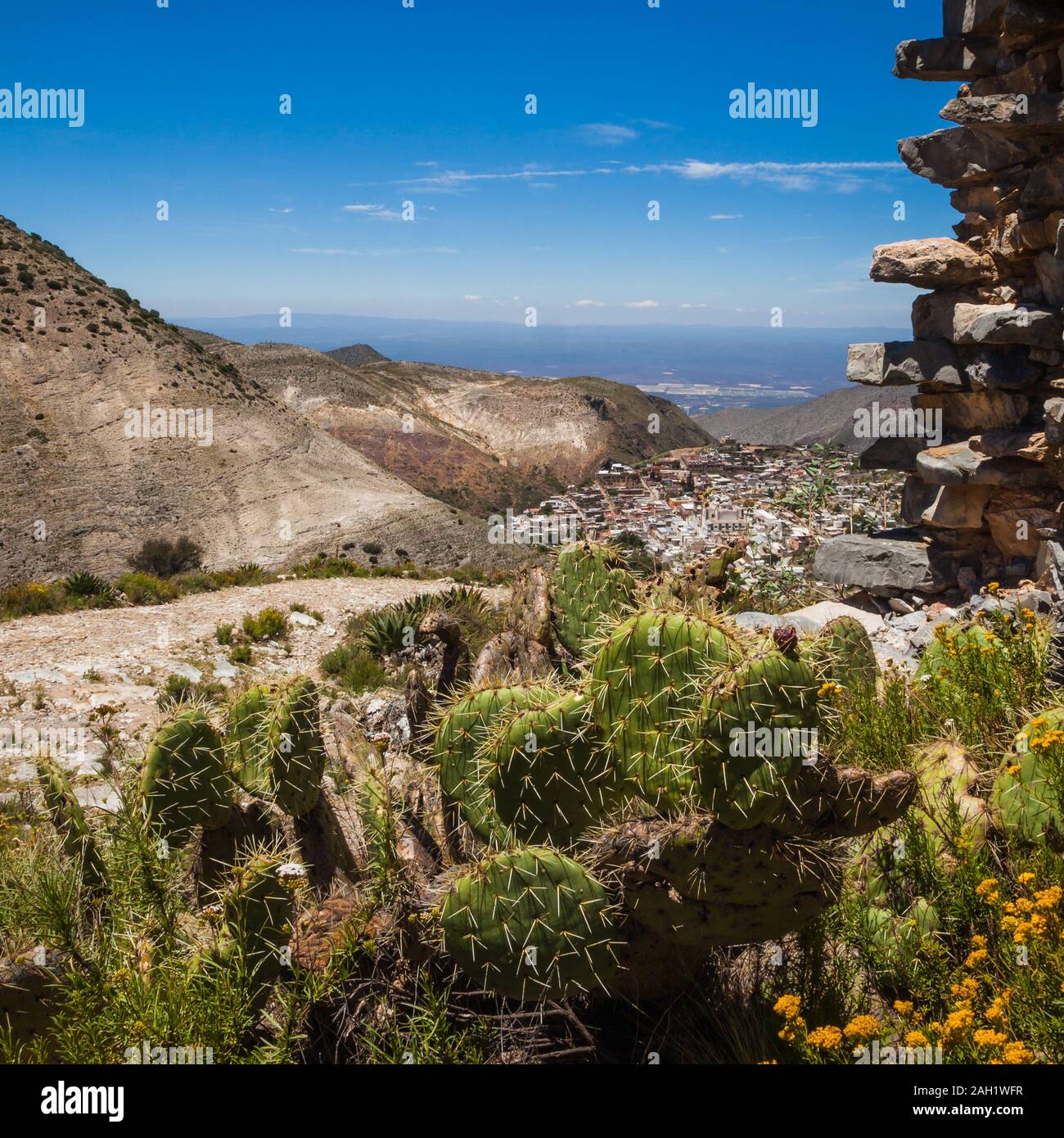 Landscape with Real de Catorce . Famous desert village in Mexico Stock ...