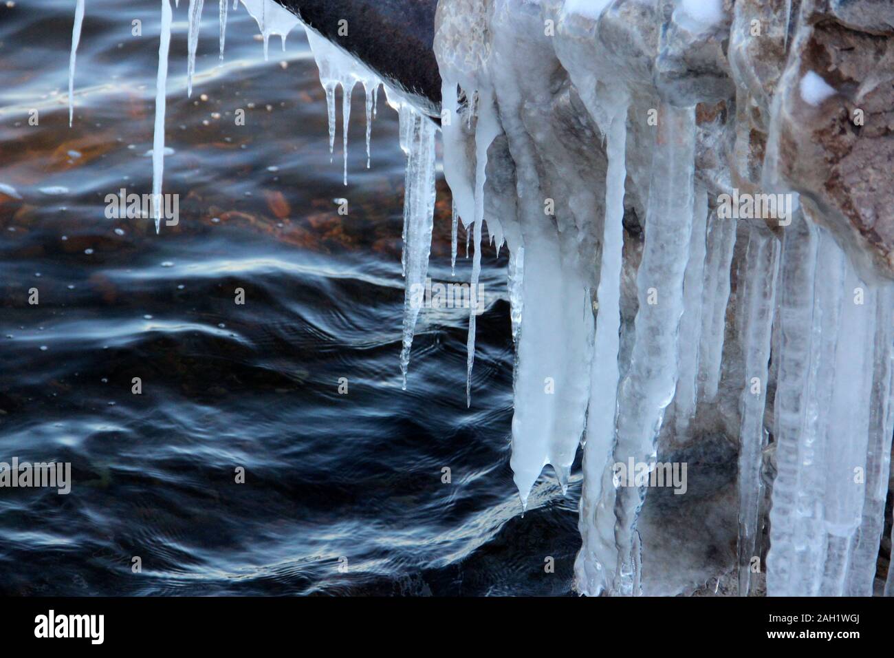 Icicles hanging from pipe hi-res stock photography and images - Alamy