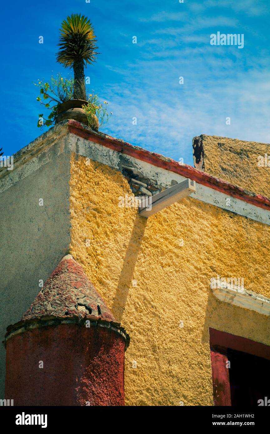 Part of a typical Mexican building.Detail with warm sunset colors Stock ...