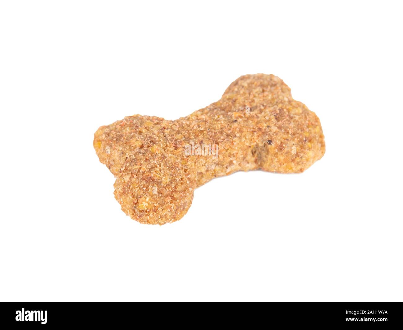 Dry dog food in the shape of a bone isolated on a white background ...