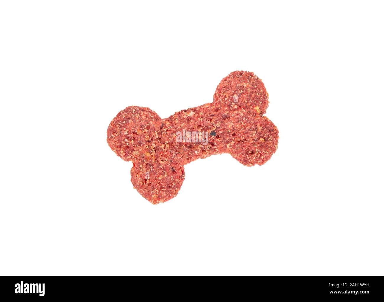 Dry dog food in the shape of a bone isolated on a white background, top ...