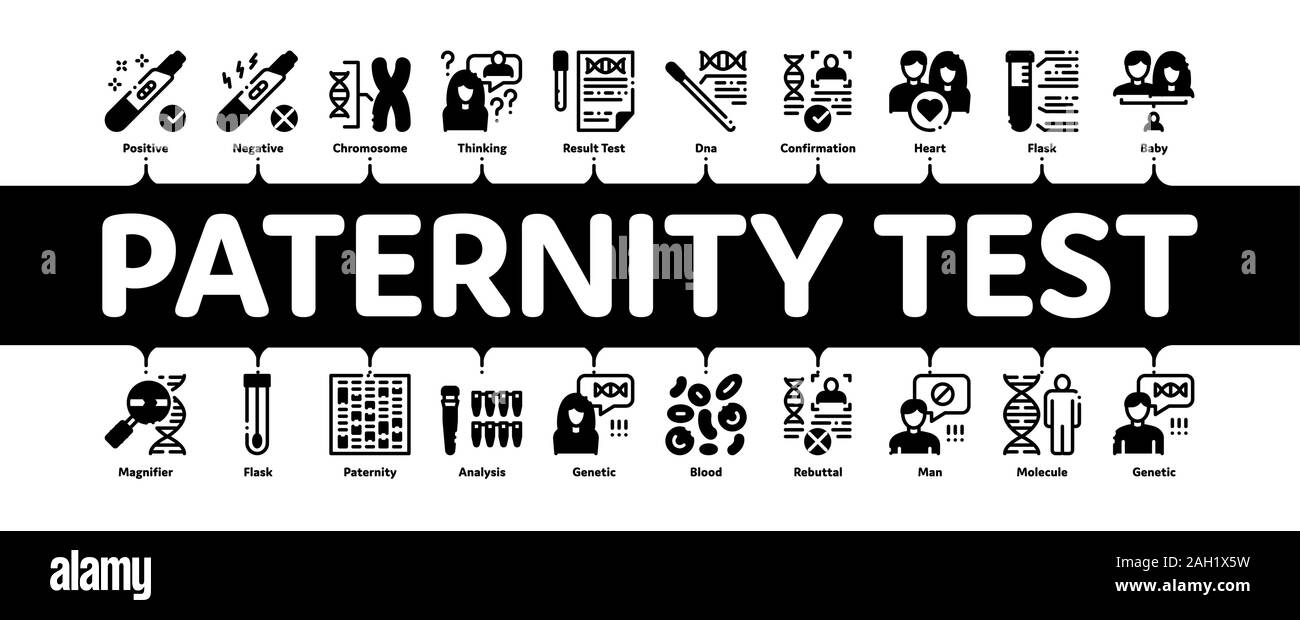 Paternity Test Dna Minimal Infographic Banner Vector Stock Vector Image ...