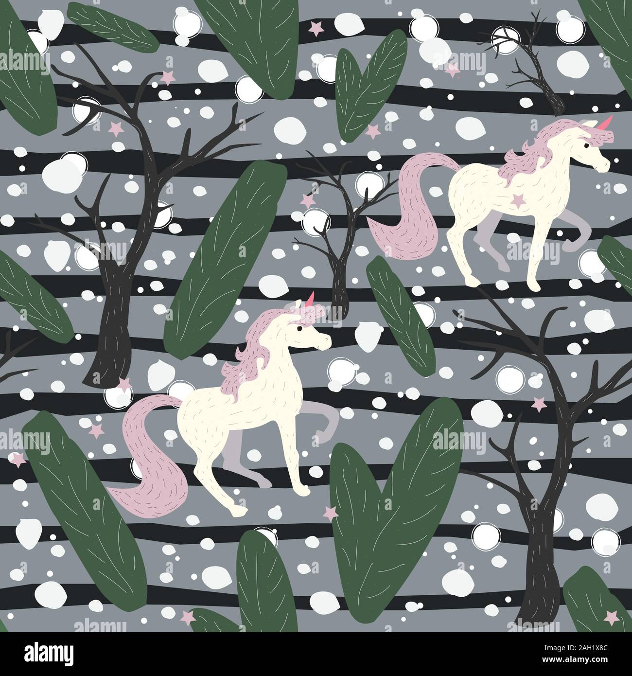 Unicorn forest Stock Vector Images - Alamy