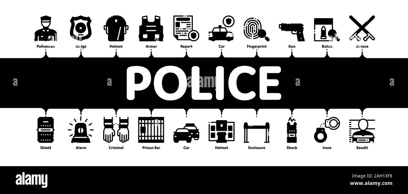 Police Department Minimal Infographic Banner Vector Stock Vector Image ... Police Department Minimal Infographic Banner Vector Stock Vector Image ...