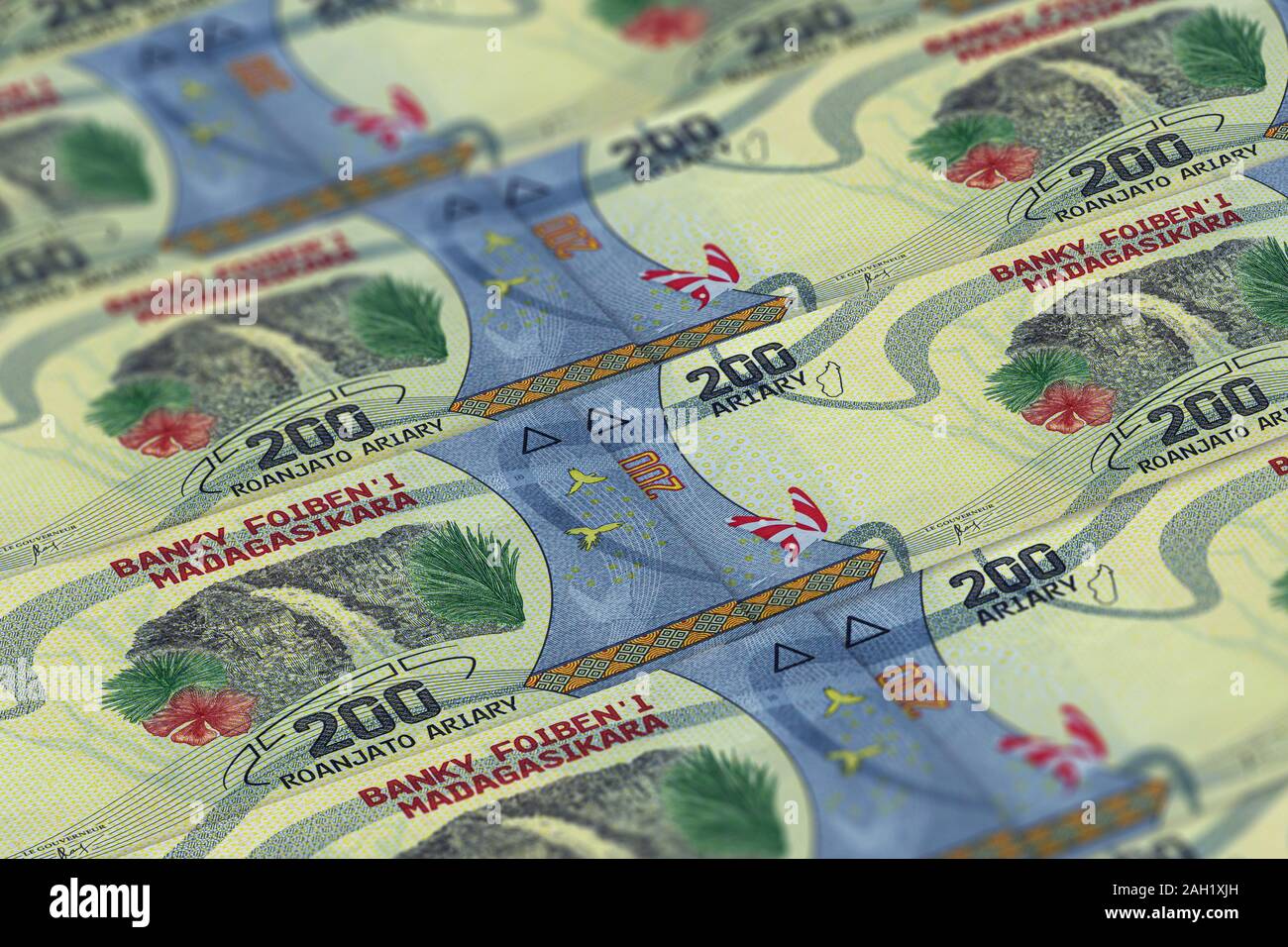 Madagascar money. Financial background. Malagasy currency closeup photo ...