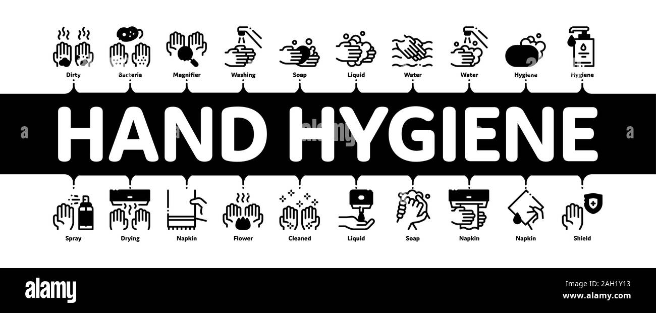 Hand Healthy Hygiene Minimal Infographic Banner Vector Stock Vector ...