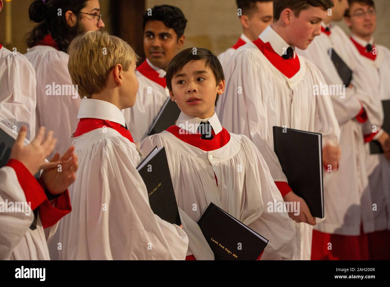 Picture taken Dec 14th shows Choristers in King’s College Chapel ...