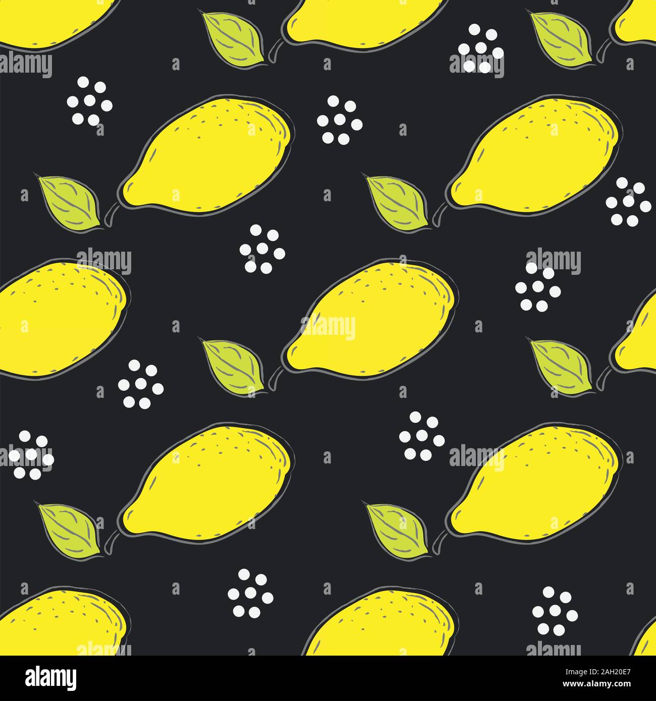 Cute Seamless Pattern with lemon on modern background. Great for ...