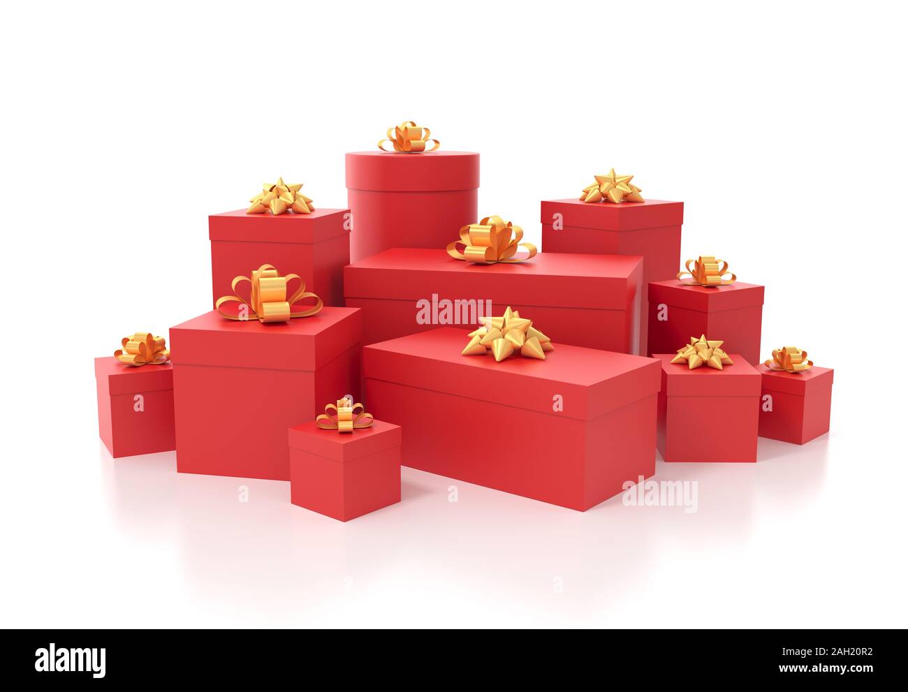 Many presents isolated on white background with clipping path Stock ...