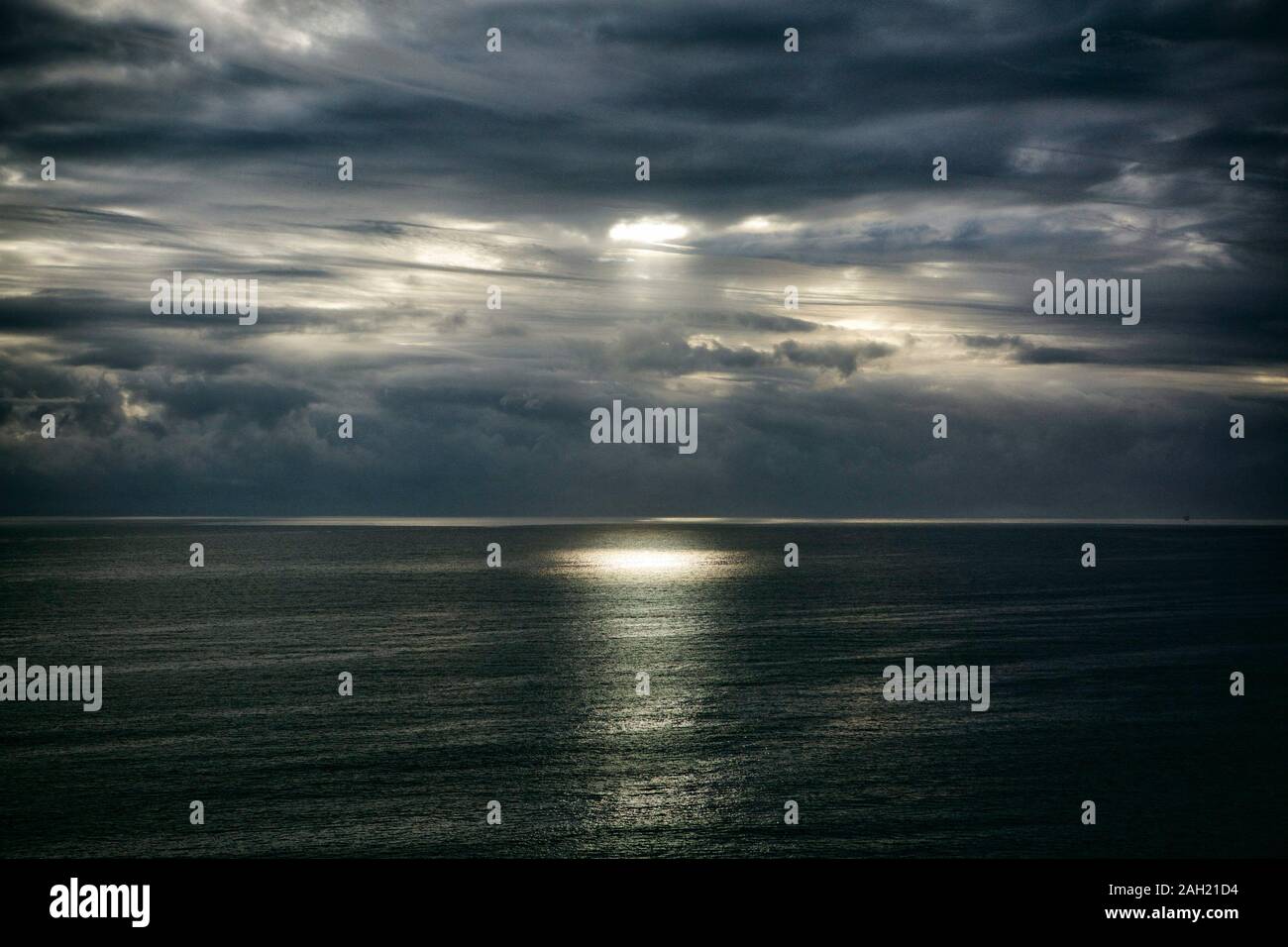 Sun Beam on Ocean Stock Photo - Alamy