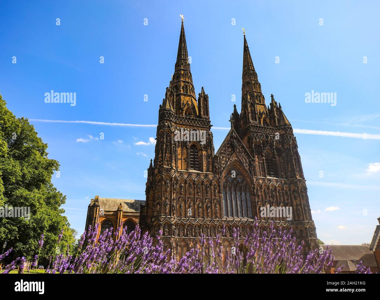 The West Front of Lichfield Cathedral, the only medieval English ...