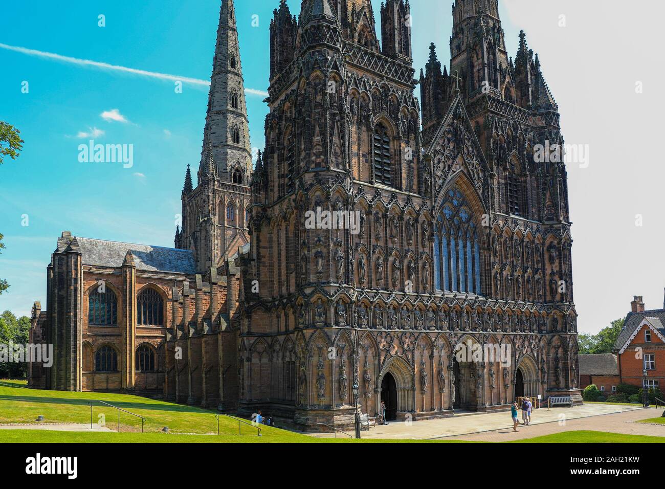 The West Front of Lichfield Cathedral, the only medieval English ...